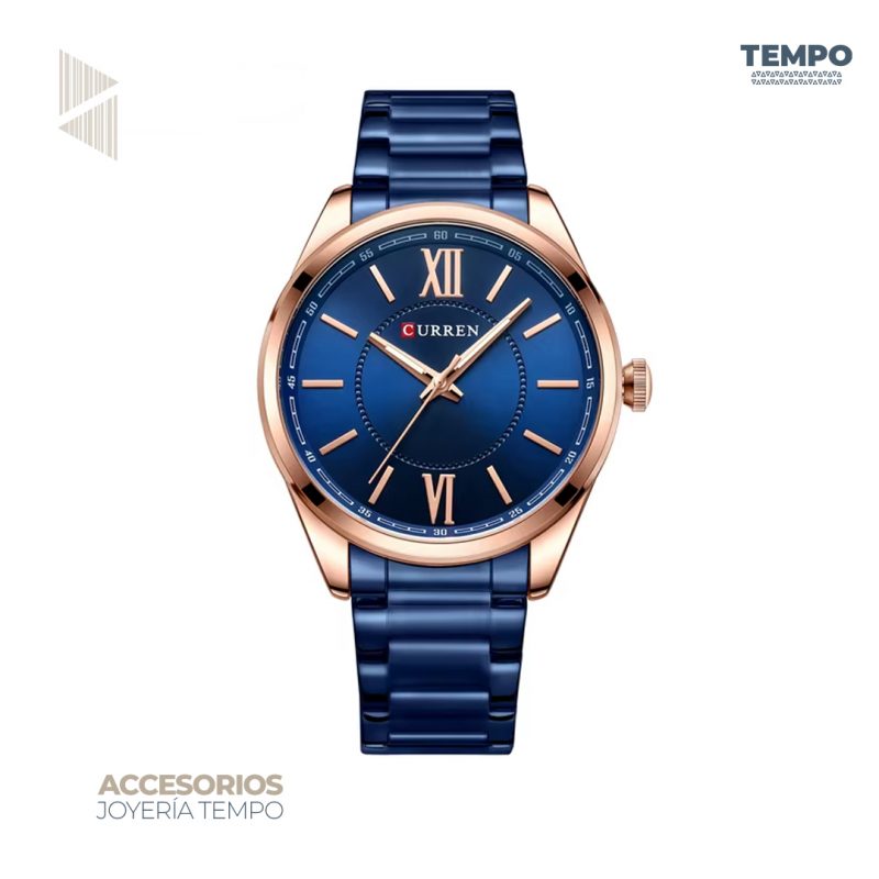 RELOJ MARCA CURREN – RC45 – METALICO AZUL – JOYERIA TEMPO